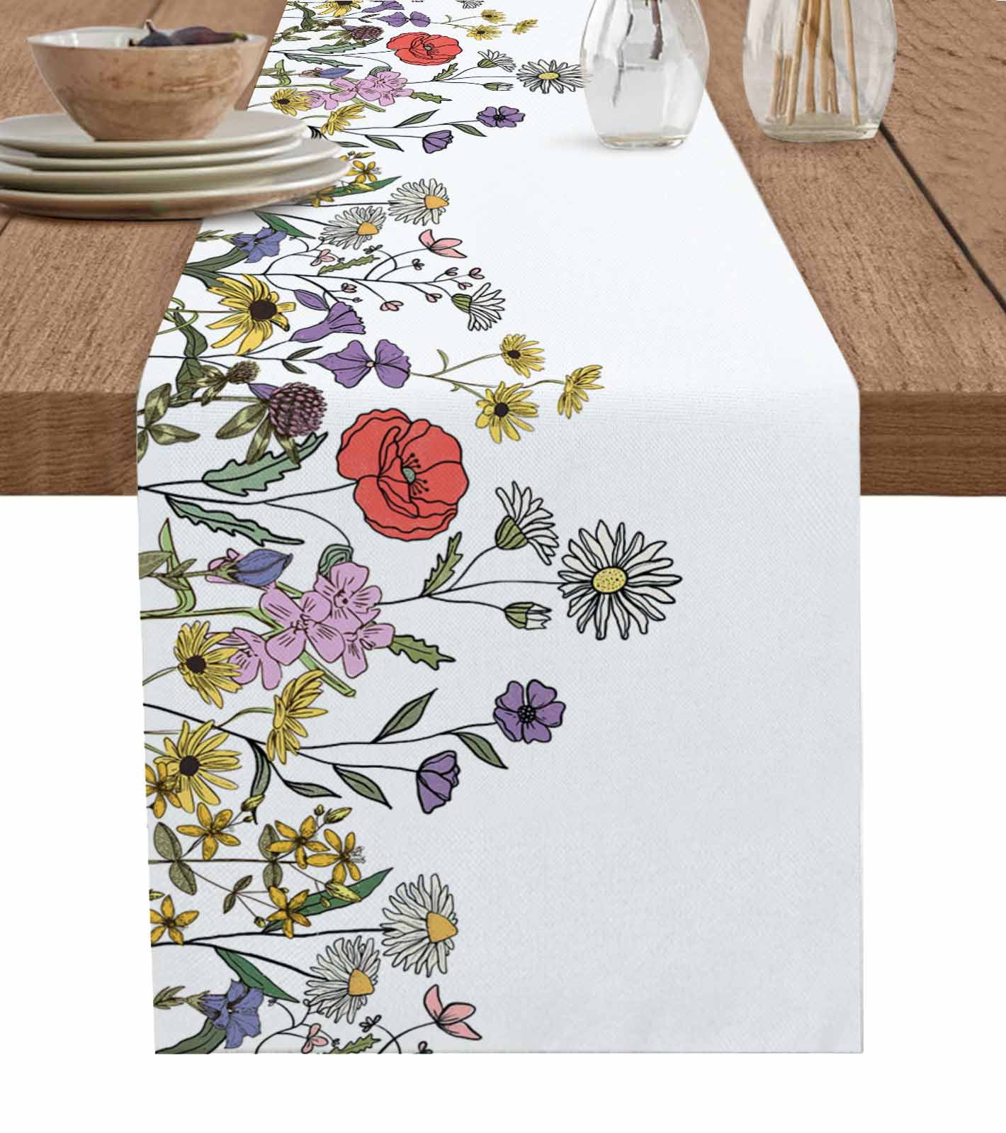 Flower Leaf Lines Table Runner ration Home r Dinner Table ration Table ...