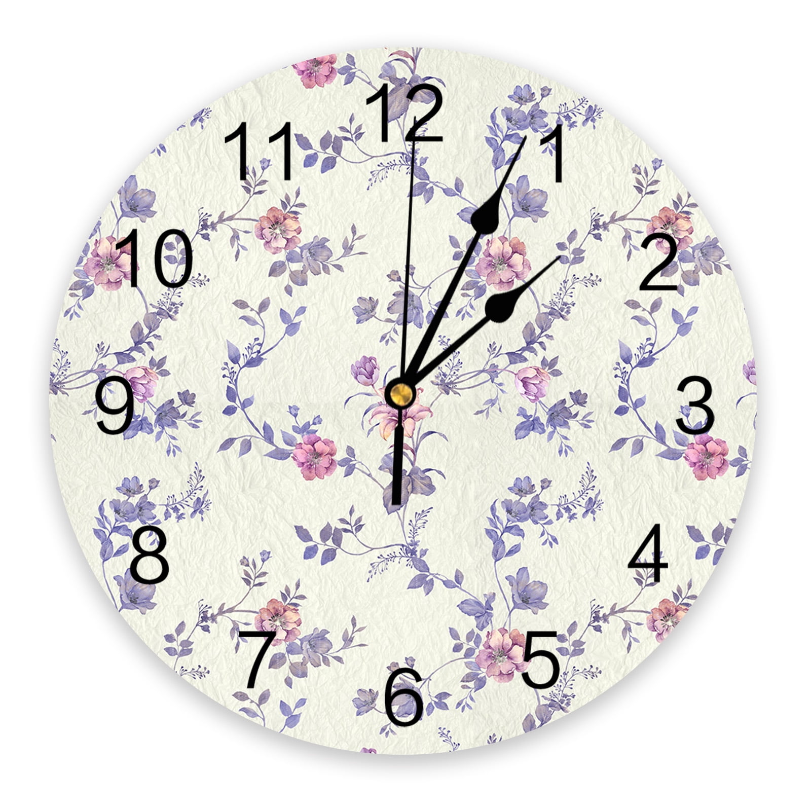 Flower Leaf Pattern Stamen Modern Wall Clock for Living Room Wall ...