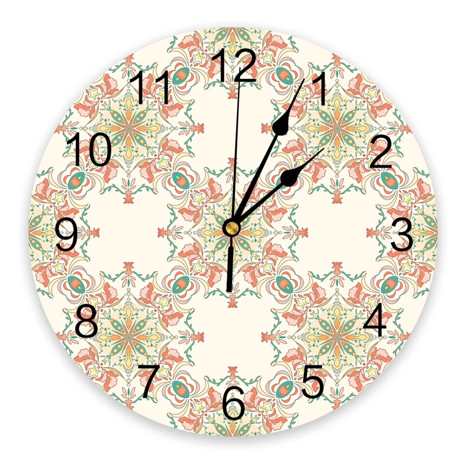 Flower Leaf Pattern Stamen Modern Wall Clock for Living Room Wall ...