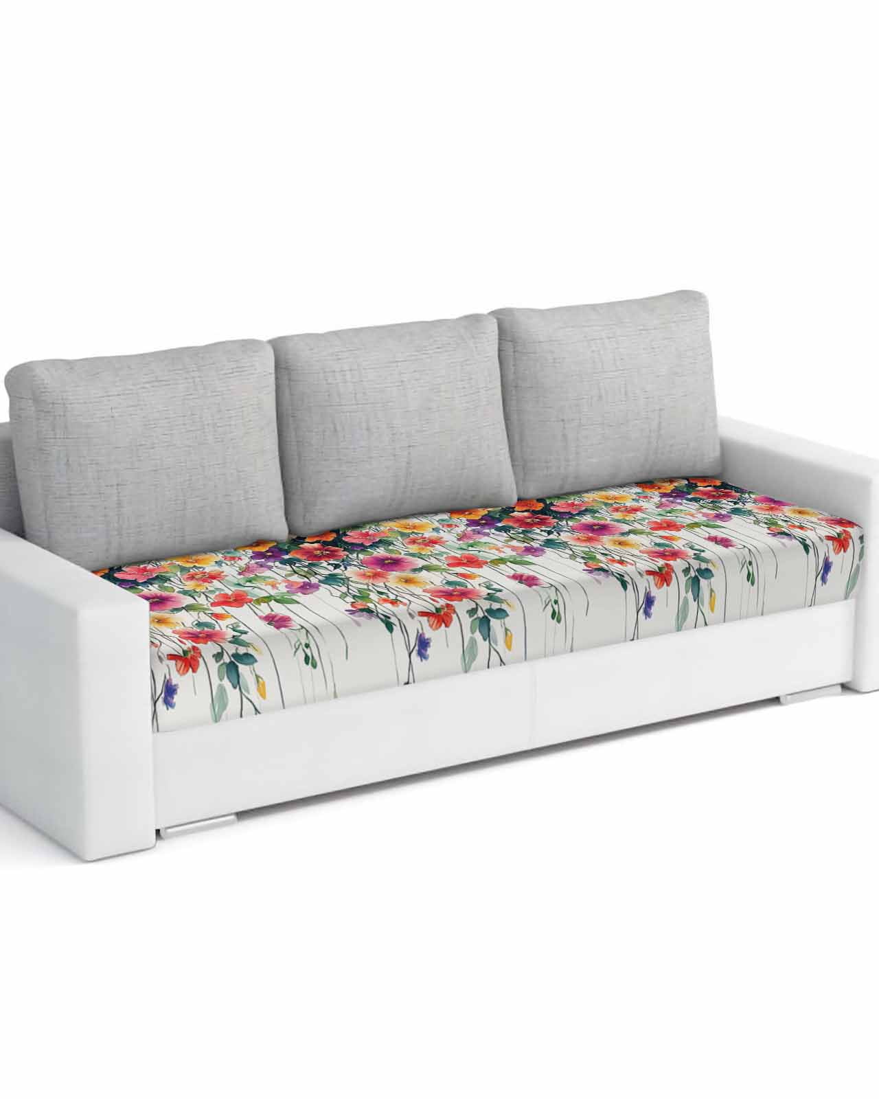Flower Leaf Sofa Couch Cushion Covers Washable, Removable Stretchable ...