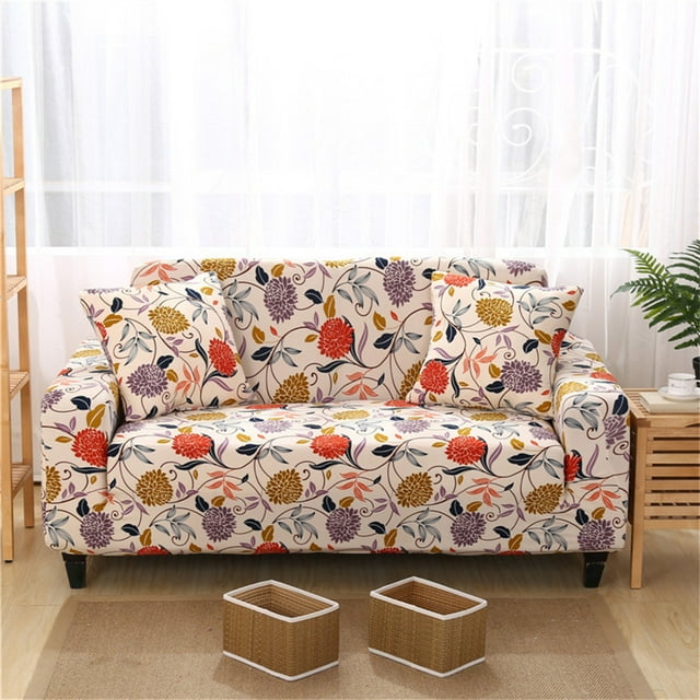 Flower Leaf Sofa Cover Pineapple Geometric Pattern Elastic Full Package ...