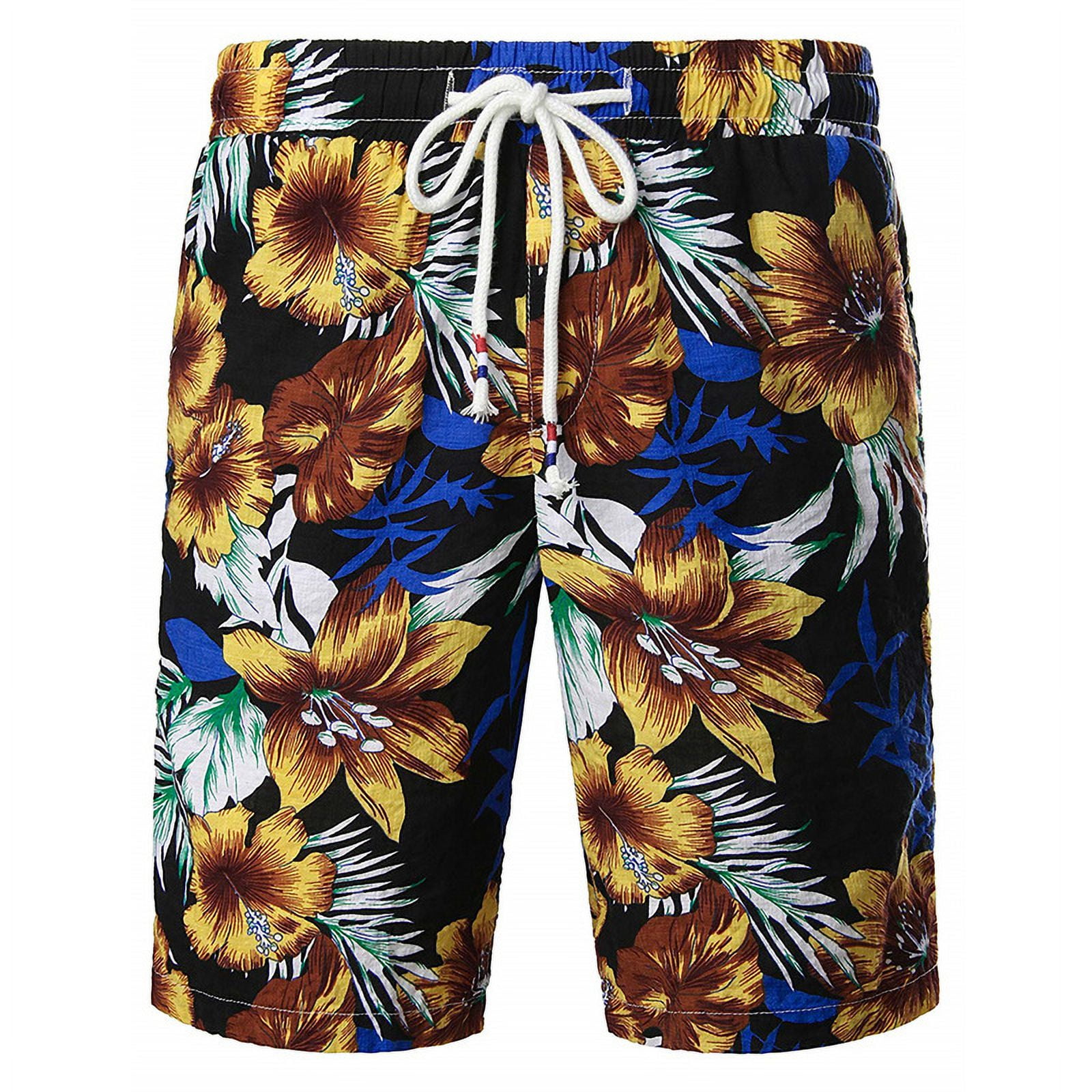 Flower Leaves Graphic Beach Shorts Pants Men 3D Printed y2k Surf Board ...