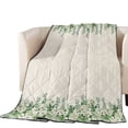 Flower Leaves Quilted Comforters Cooling Blanket Full Size, Rustic ...