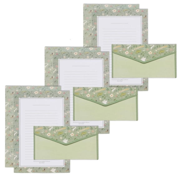 Flower Letter Writing Paper Stationery Set with 10 Stationery Paper 10 ...