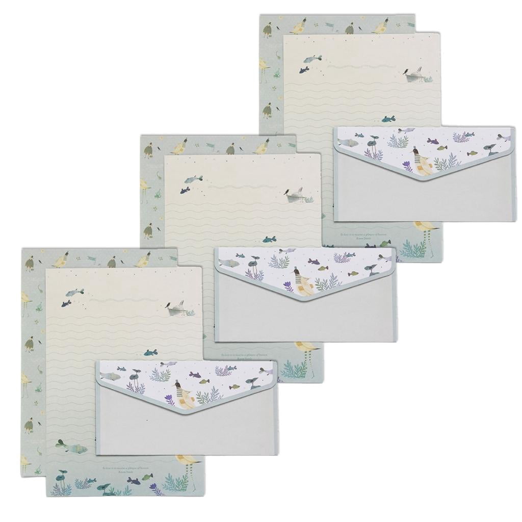 Flower Letter Writing Paper Stationery Set with 10 Stationery Paper 10 ...