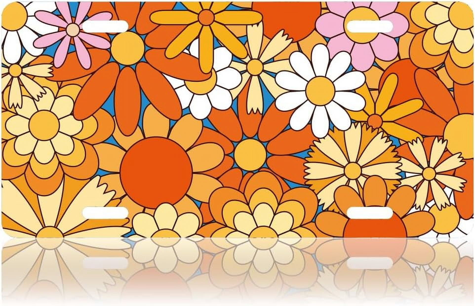 Flower License Plate Flower Front License Plate Covers Decorative Car ...