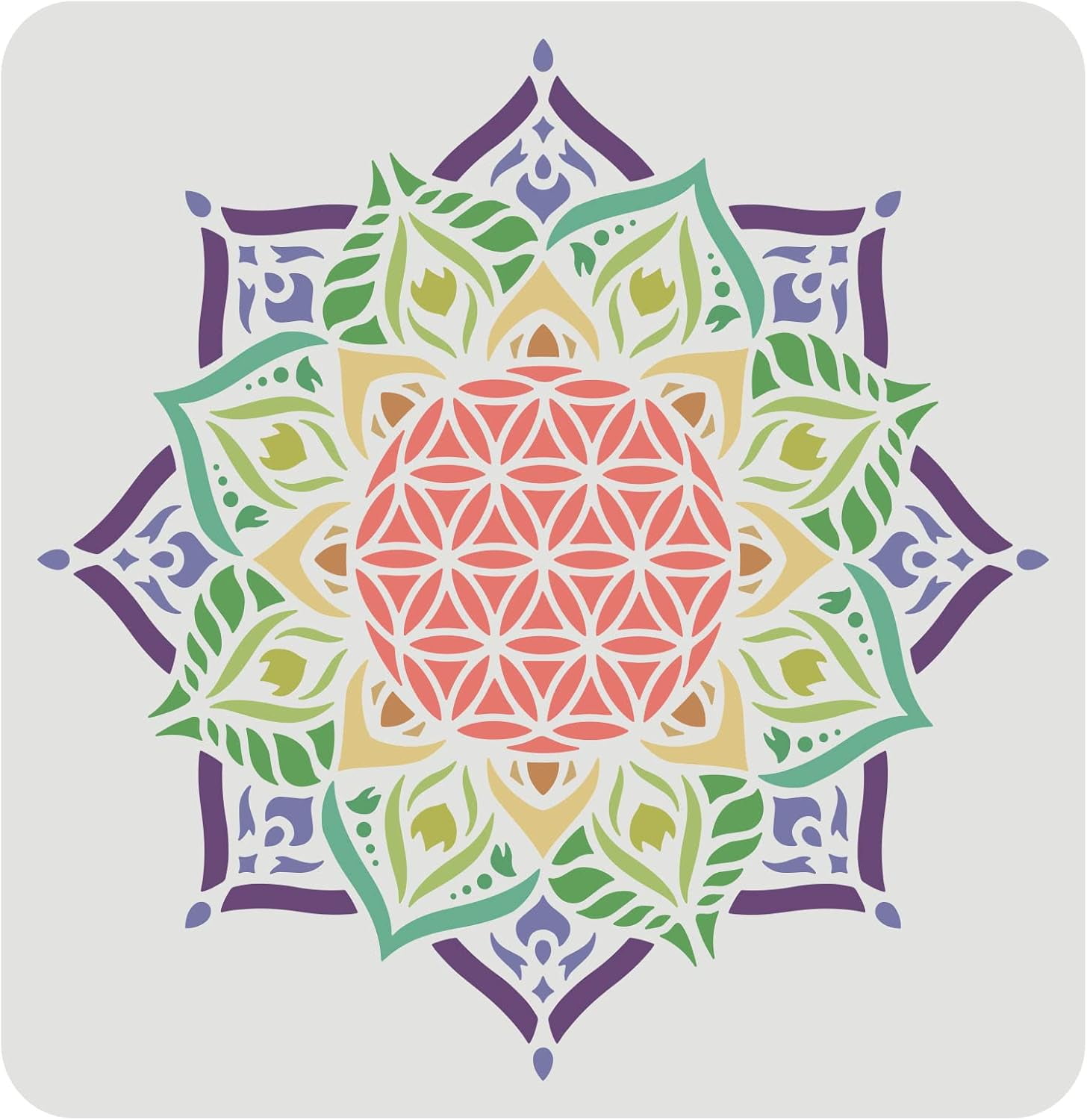 DIY Flower of Life Stencil 11.8x11.8inch Reusable Mandala Painting ...