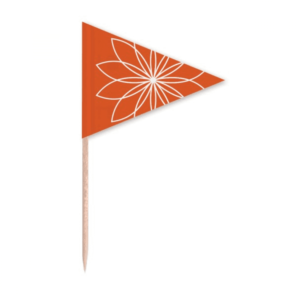 Flower Line Flower Pattern Toothpick Triangle Cupcake Toppers Flag ...