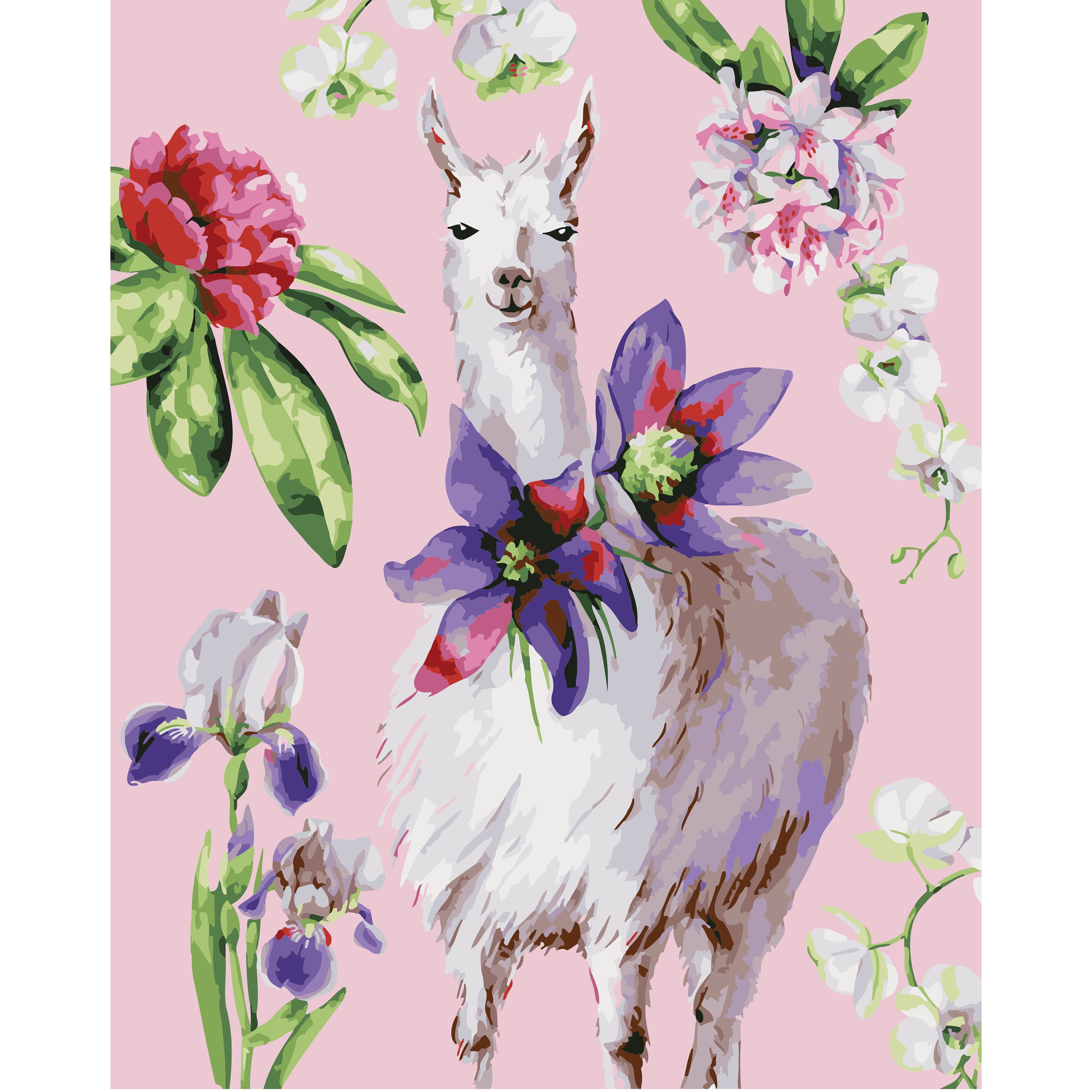 Flower Llama Paint-by-Number Kit by Artist's Loft - Paint by Numbers ...