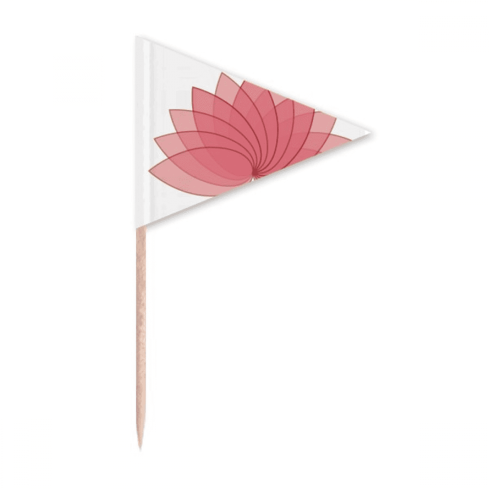 Flower Lotus Flower Illustration Toothpick Triangle Cupcake Toppers ...