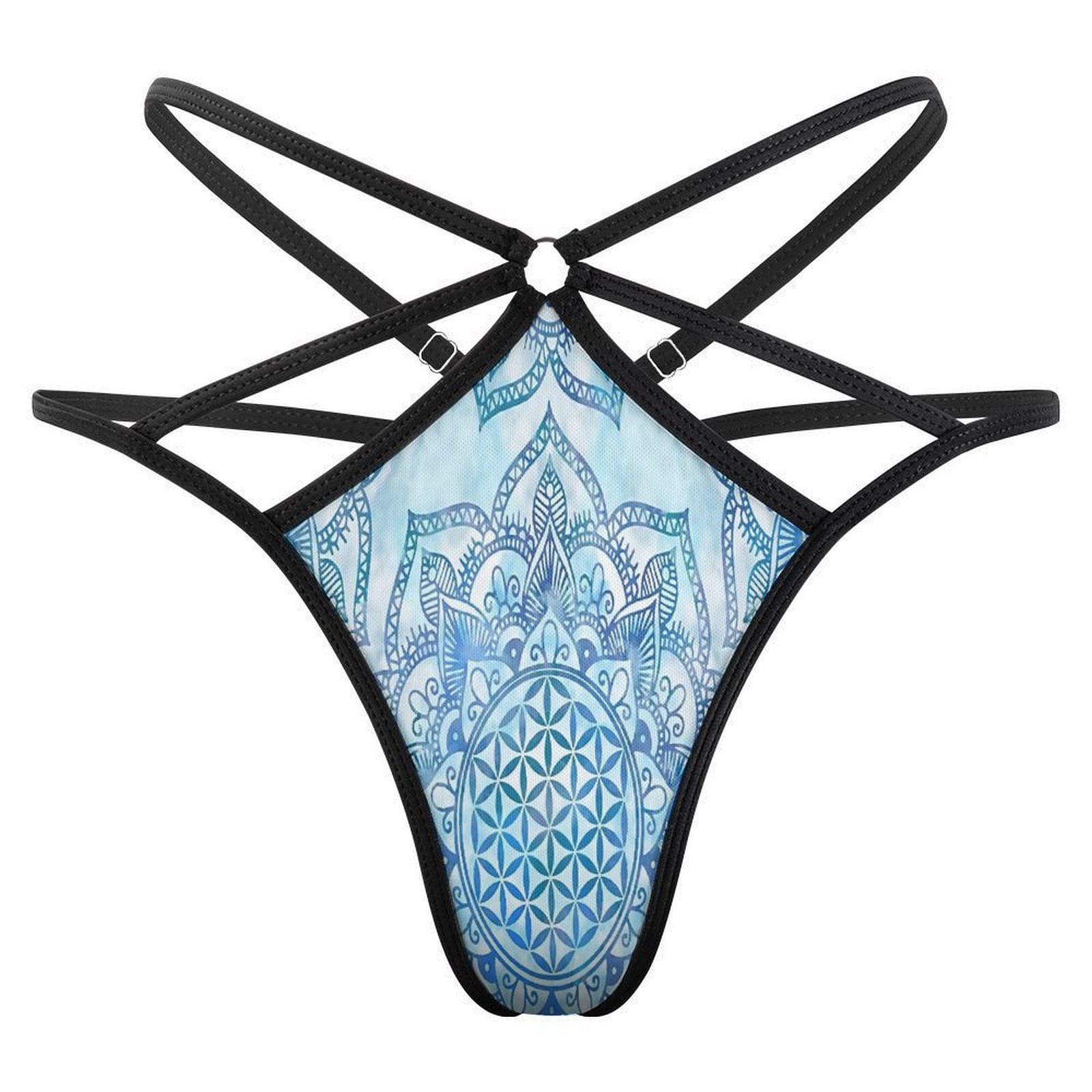 Flower Lotus Gentle Sky Blue Open Type Women's Panties Crotch Opening G ...