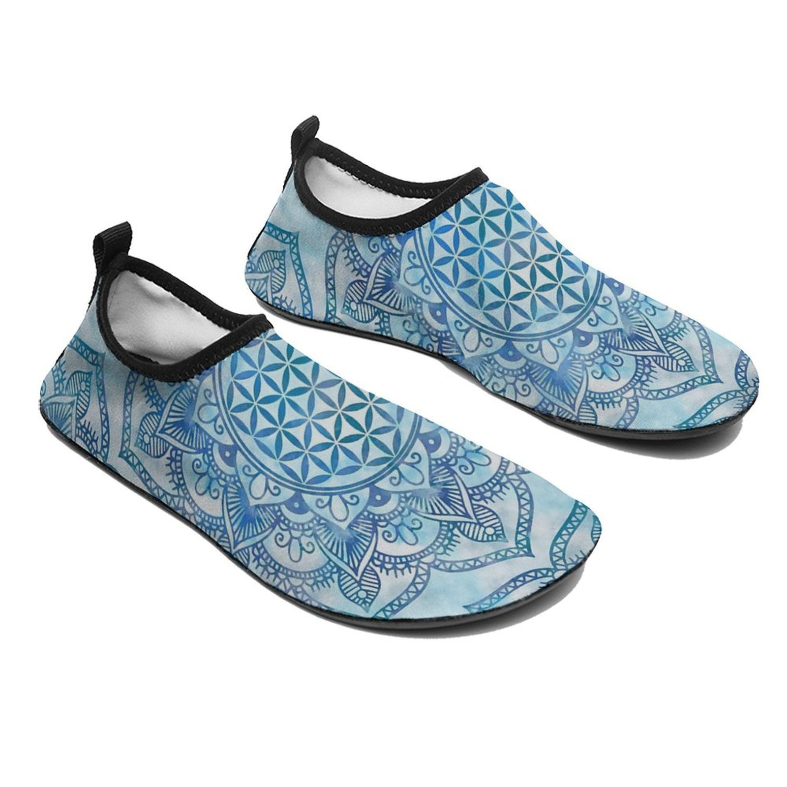 Flower Lotus Gentle Sky Blue Water Shoes Beach Slip-on Shoes for Men ...