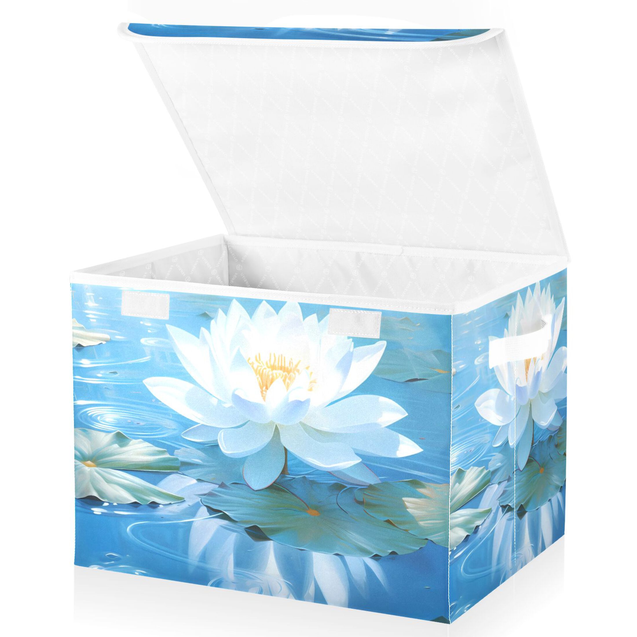 Flower Lotus Large Lidded Bin Foldable Storage Baskets Boxes Cubes Lids ...