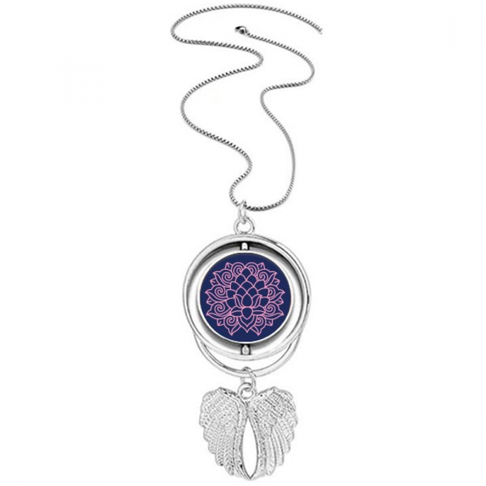 Flower Lotus Lotus Flower Pendant Angel Wings Rotating Necklace Jewelry ...