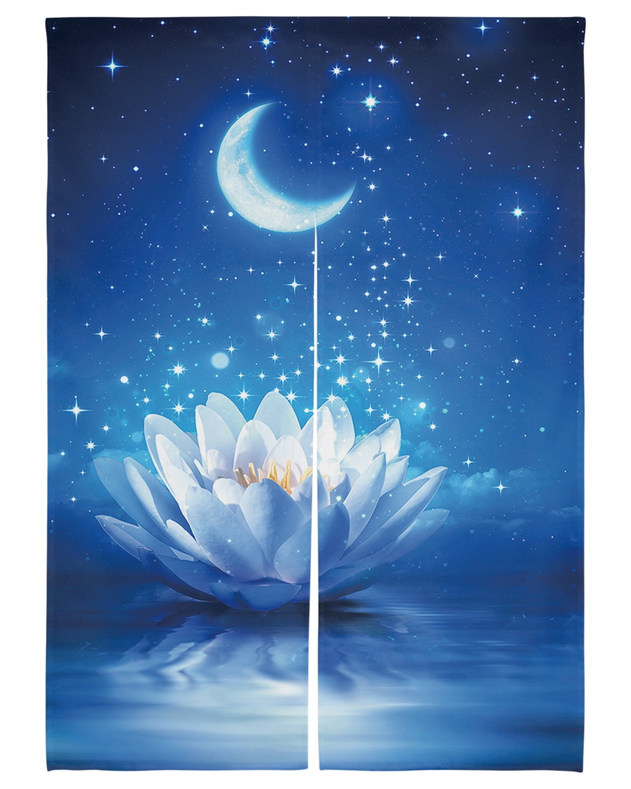 Flower Lotus Magic Blue Quiet Pollen Ripple Japanese Door Curtain ...