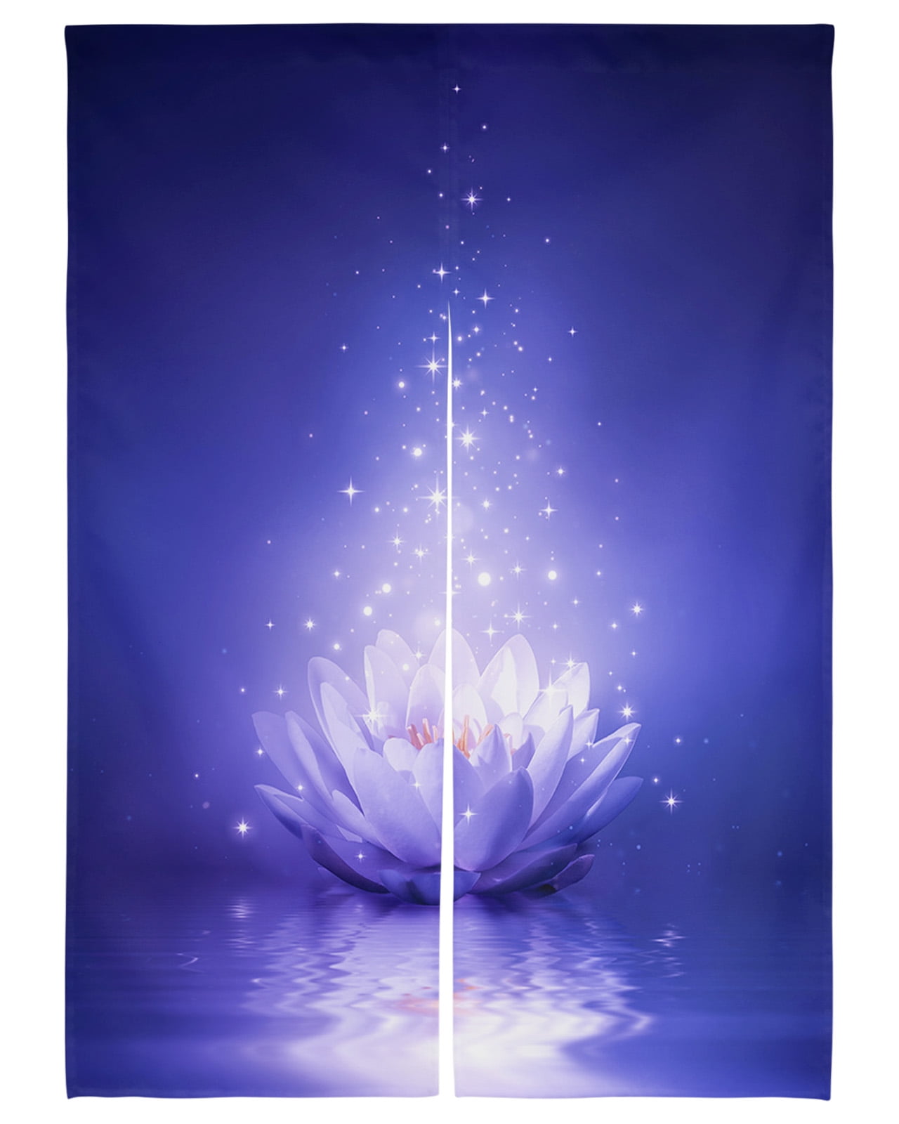 Flower Lotus Magic Blue Quiet Pollen Ripple Japanese Door Curtain ...