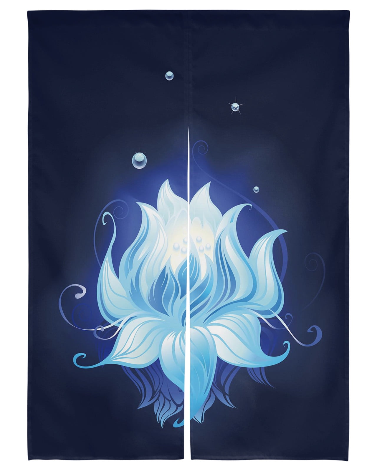 Flower Lotus Magic Blue Quiet Pollen Ripple Japanese Door Curtain ...