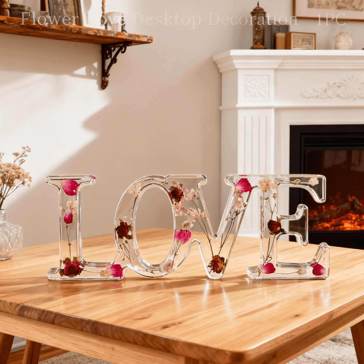 Flower Love Desktop Decoration,Multicolor Artificial Flowers with "LOVE ...