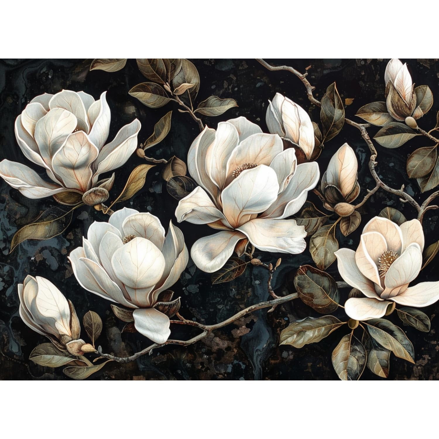Flower Magnolia 5D Diamond Art Painting by Number Kits for Adults DIY ...