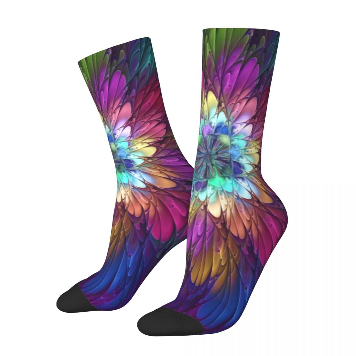 Flower Mandala Stockings Ladies Abstract Floral Socks Warm Soft Elegant ...