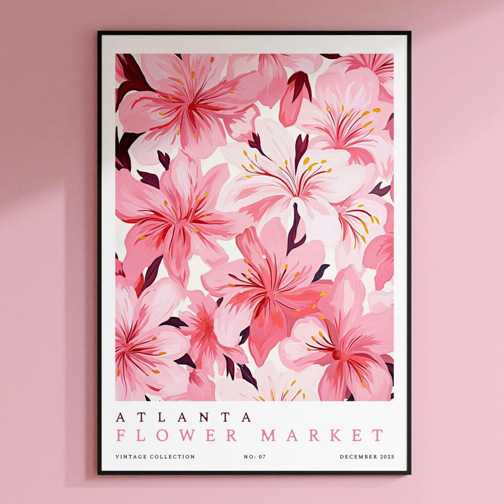 Flower Market Print Atlanta Wall Art Atlanta Travel Poster Large Modern ...