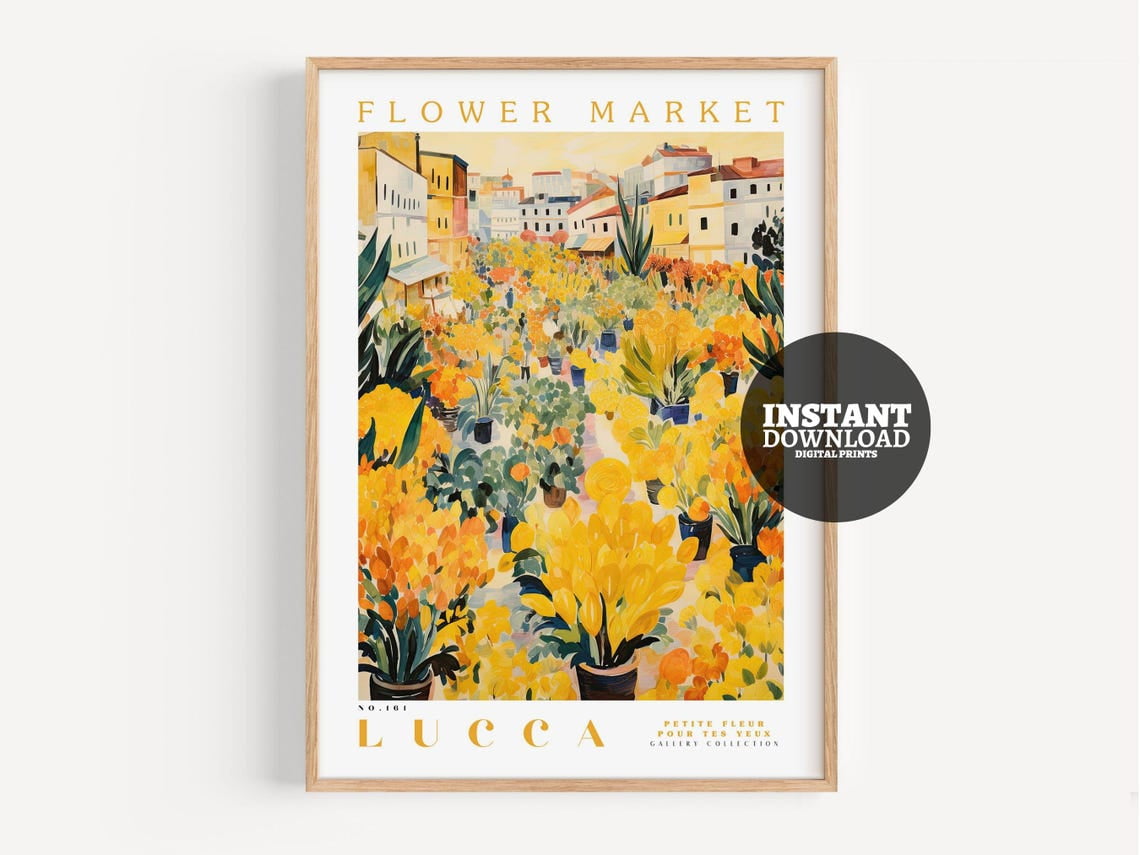 Flower Market Print, Lucca Print, Botanical Prints, Prints, Colorful ...