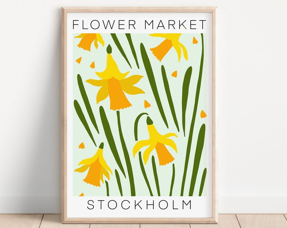 Flower Market Print - Stockholm Flower Market, Floral Print, Flowers ...