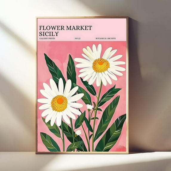 Flower Market Prints, Botanical Abstract Print, Garden Flower Market ...