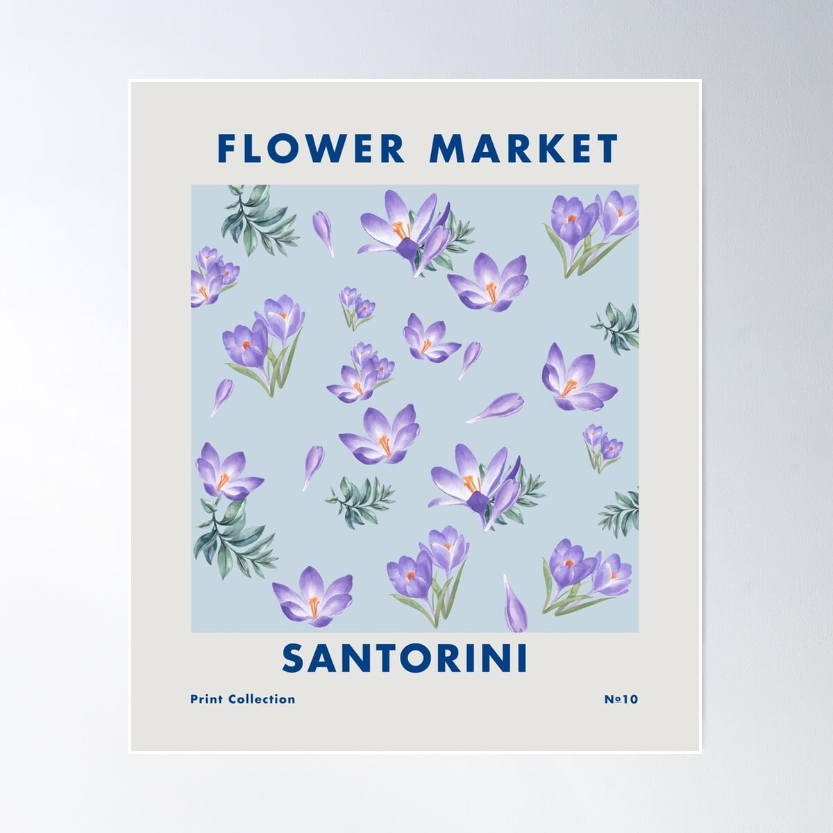 Flower Market Santorini No.10 Poster Wall Art, Modern Wall Decor For ...
