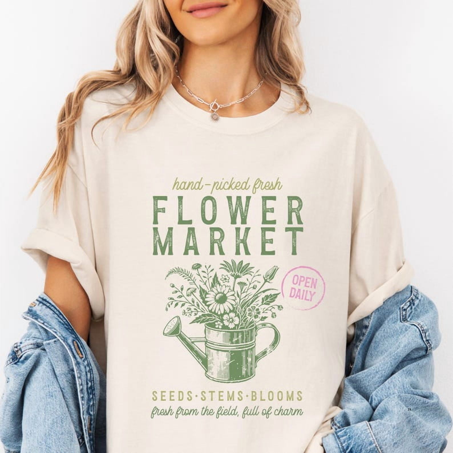 Flower Market Shirt, Cute Vintage Floral Tee, Gift for Her Springtime ...