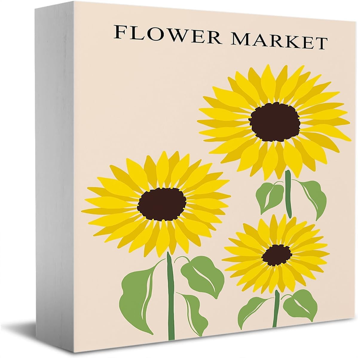 Flower Market Sunflowers Sign Rustic Wooden Box Sign Bedroom Decor ...