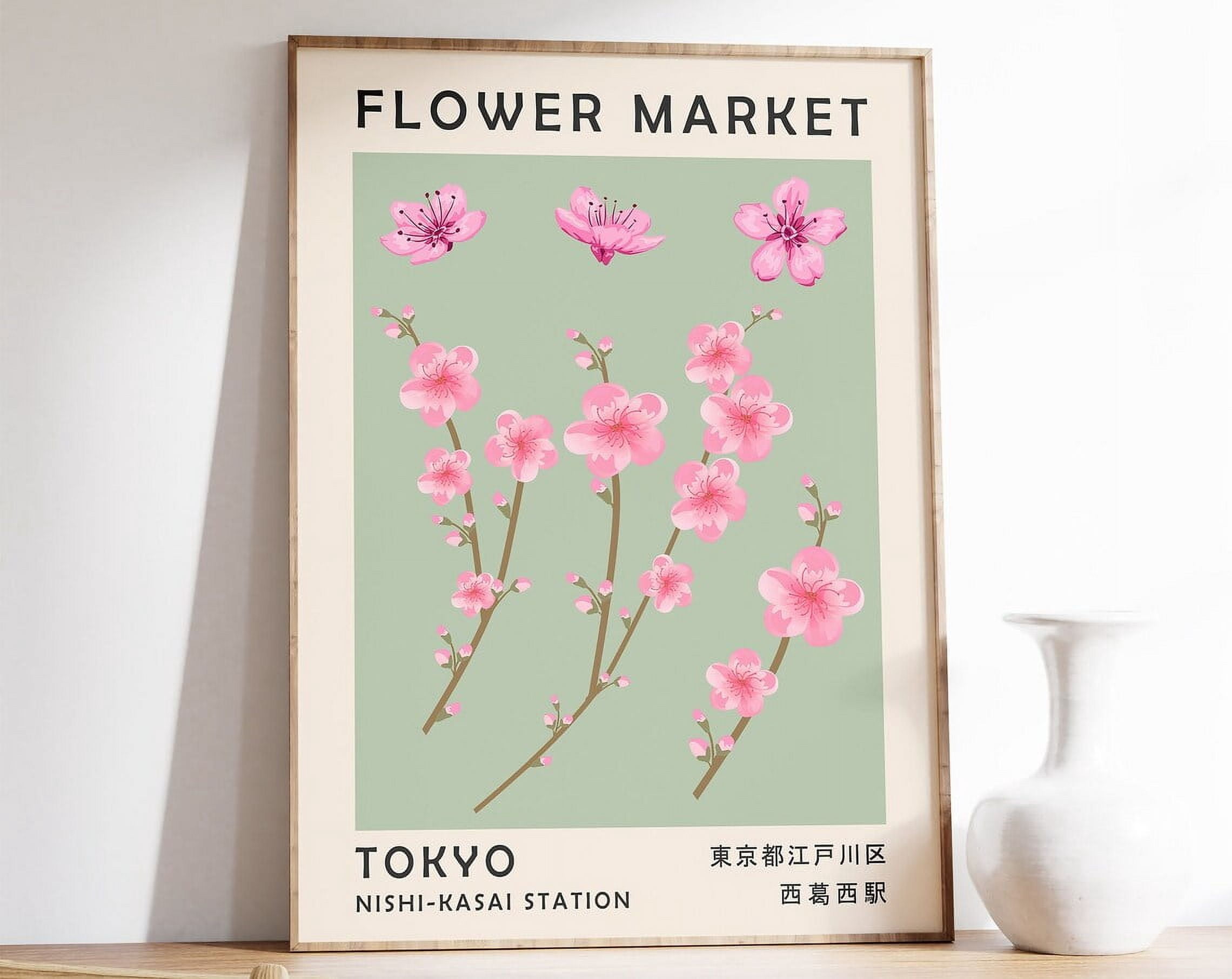 Flower Market Tokyo Japan Poster, Flower Market Art Print, Floral Wall ...