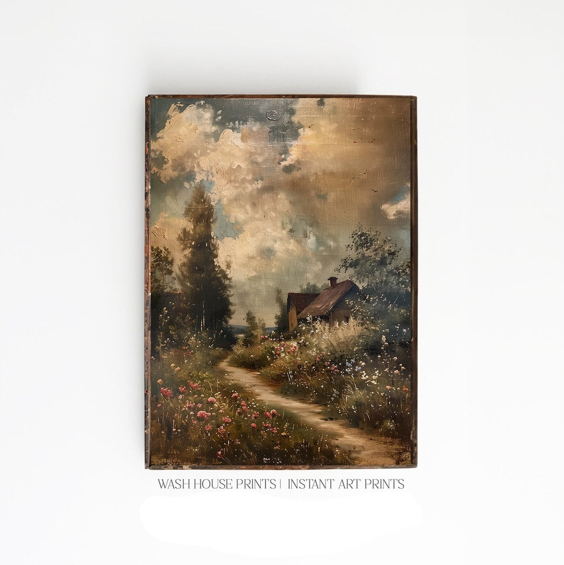 Flower Meadow Poster Vintage Flower Meadow English Countryside Poster ...