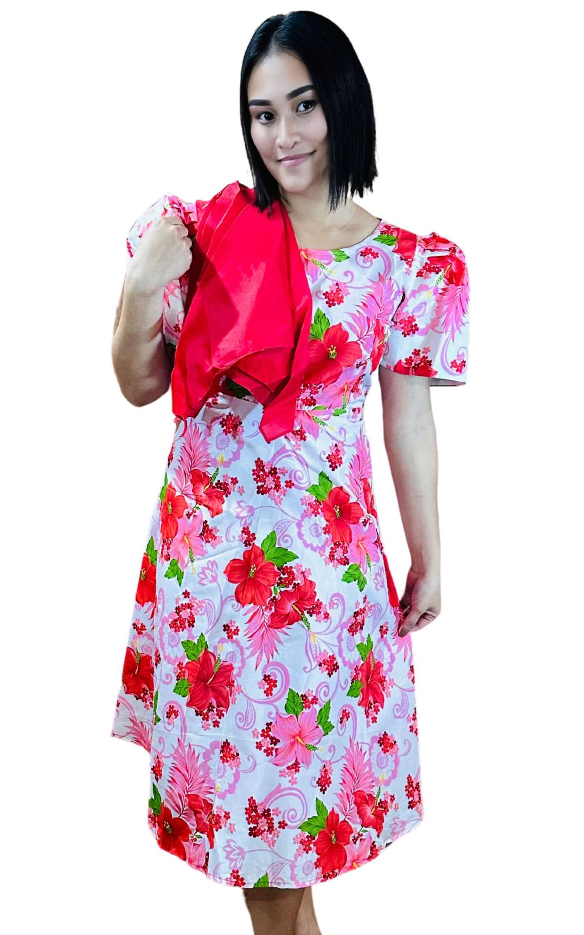 Flower Mestiza Dress with Shoulder Scarf- ORDER US SIZE (Large ...