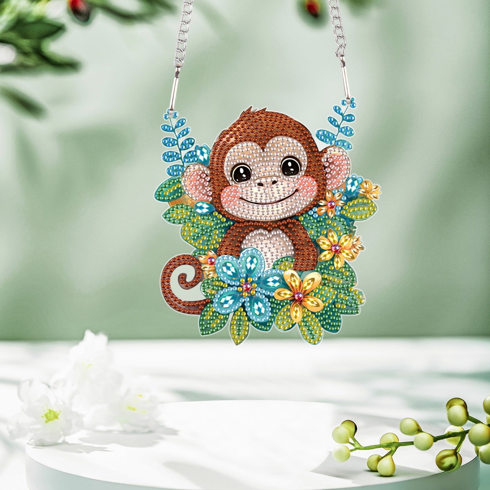Flower Monkey Diamond Art Painting Kit Hanging - Walmart.com