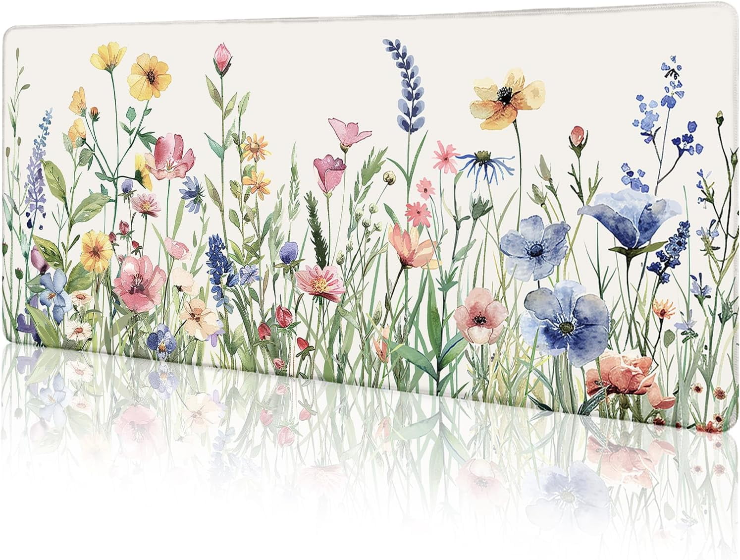 Flower Mouse Pad Large Desk Mat Pad, XL Computer Mousepad with Stitched ...