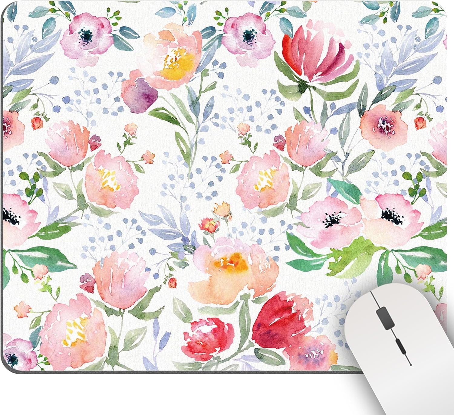 Flower Mouse Pad Pink, Aesthetic Mousepads Square for Desk Pad ...