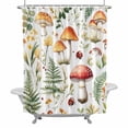 Flower Mushroom Leaf Shower Curtain for Bathroom, Ladybug Waterproof ...