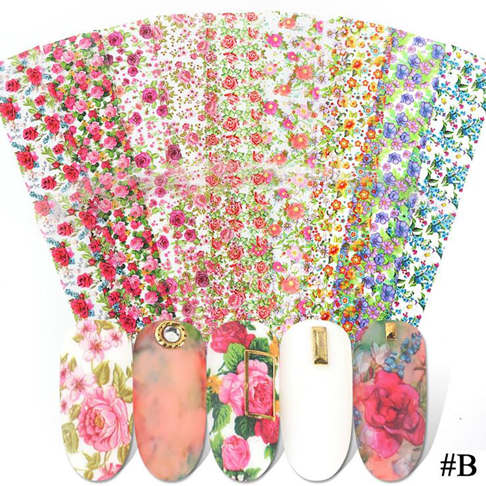 Flower Nail Foil Nail Design Stickers Decals Lace Nail Art Flowers ...