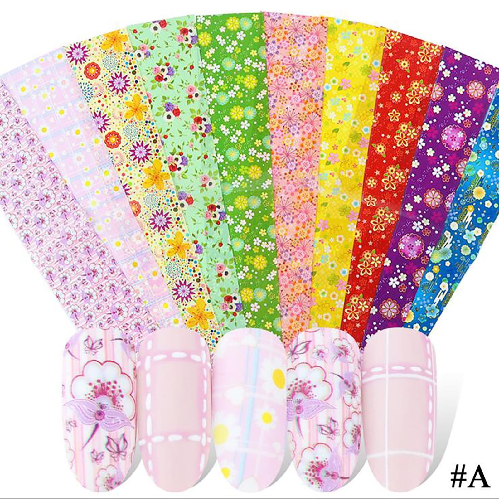 Flower Nail Foil Nail Design Stickers Decals Lace Nail Art Flowers ...