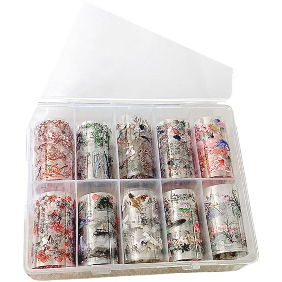 Flower Nails Foil Nails Art Foil Transfer Stickers,10Sheets Flower ...