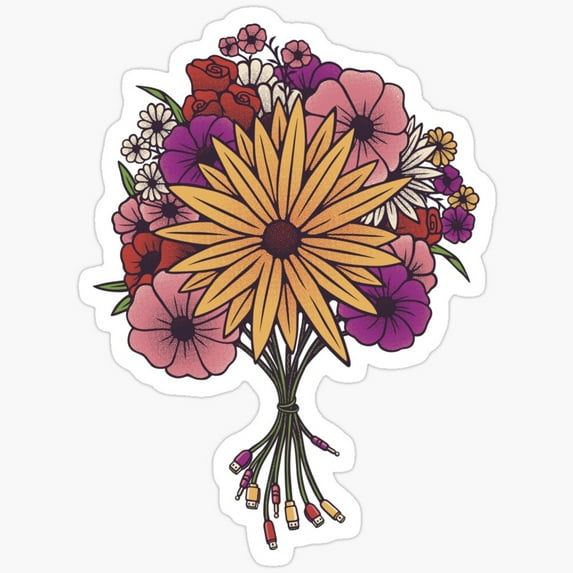 Flower Nature Connection Sticker Phone Decal Water Bottle Stickers Car ...