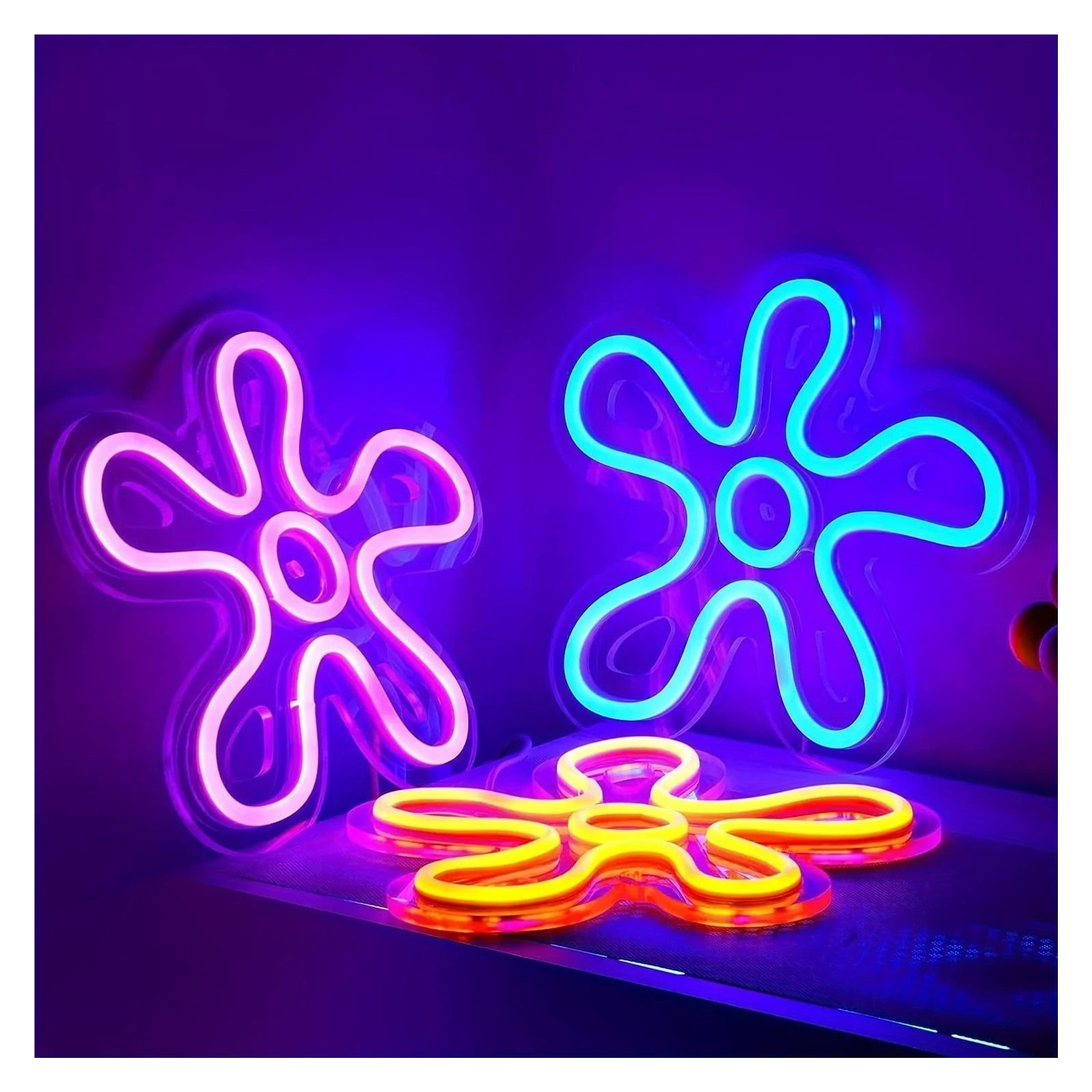 Flower Neon Sign, Flower LED Light Sign Vintage Sign Lamp, Flower ...