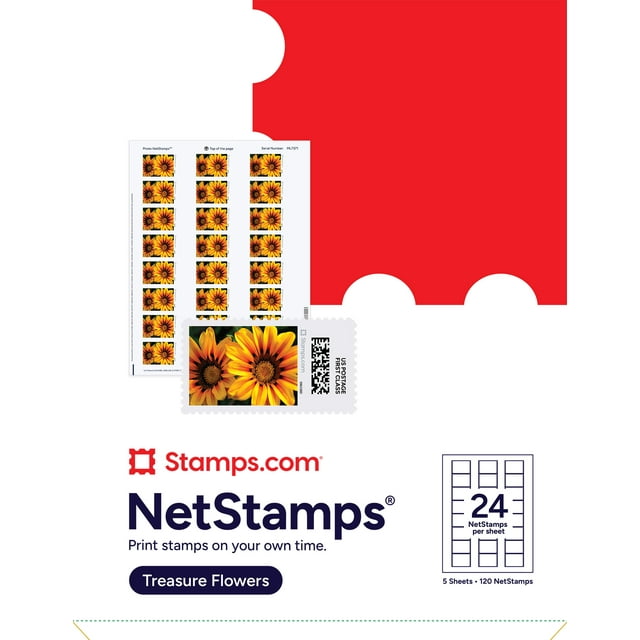 Flower NetStamps 120 ct - Blank Postage Labels - NOT Forever Stamps ...