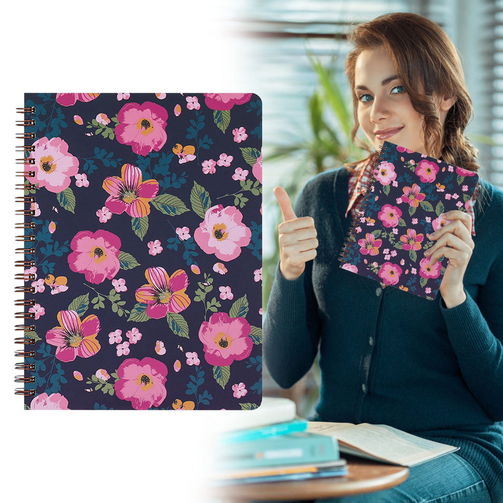 Flower Notebook H, Aesthetic Notebook Cute College Ruled, Home and ...