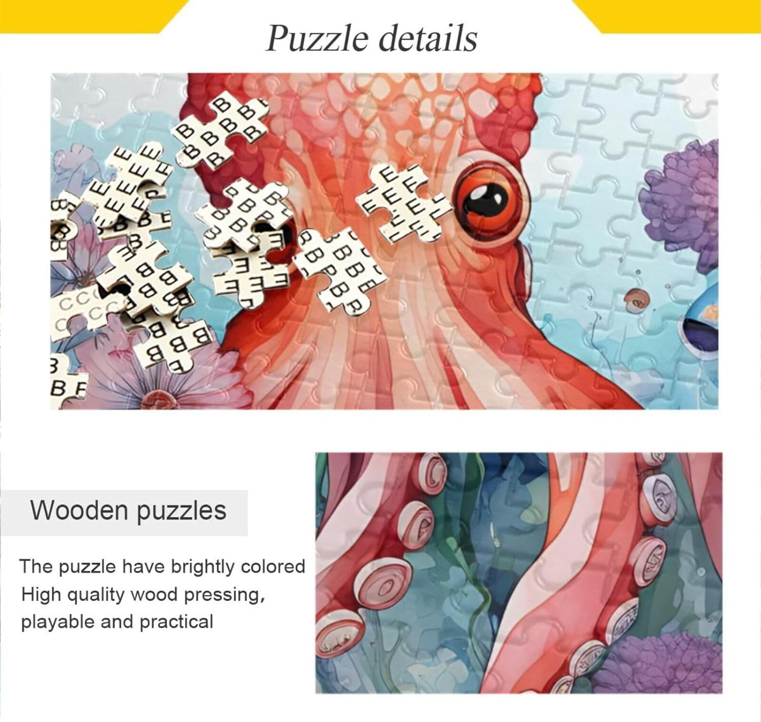 Flower Octopus Fantasy Jigsaw Puzzle 1000 Pieces, Zigsaw with Storage ...