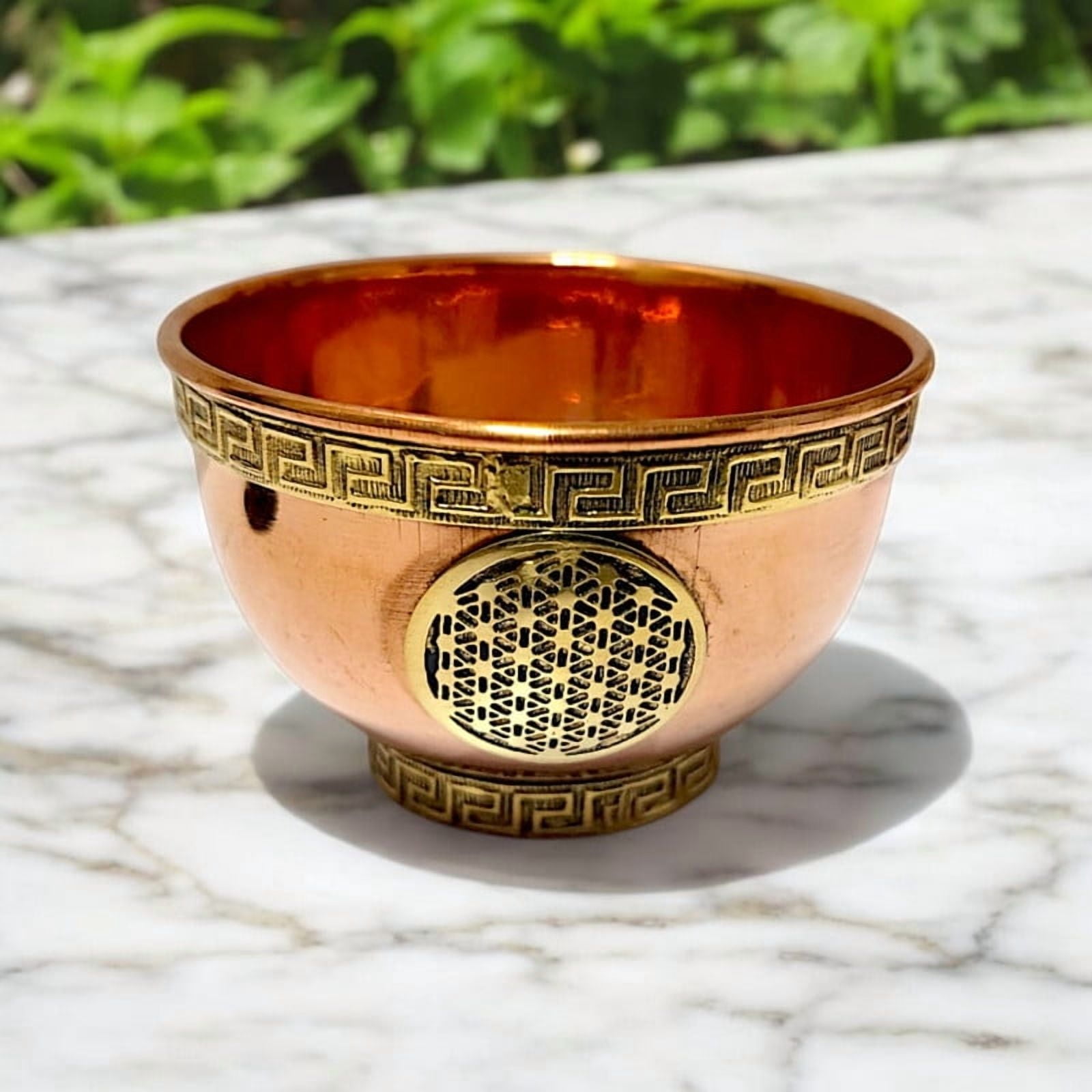 Flower Of Life Copper Offering Bowl for Altar Use, Rituals, Incense ...