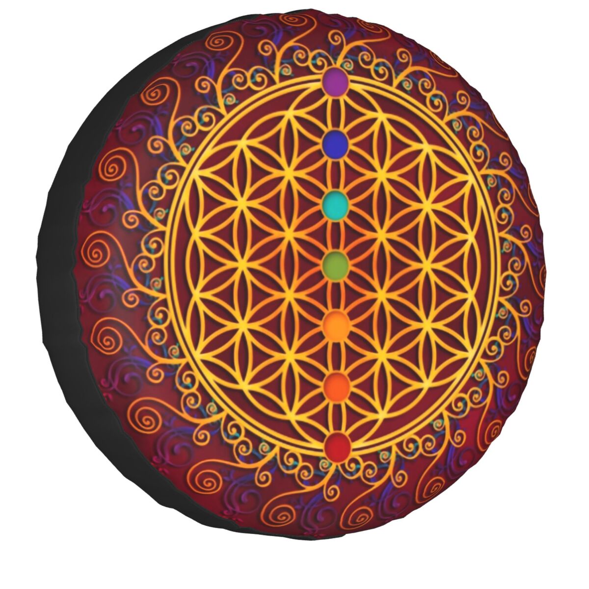 Flower Of Life Golden Light Energy Spare Tire Cover for Hummer ...
