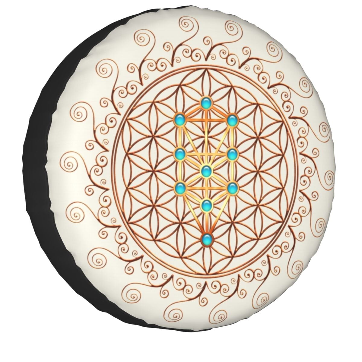 Flower Of Life Golden Light Energy Spare Tire Cover for Hummer ...
