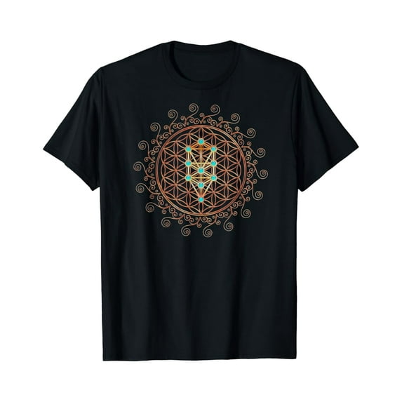 Flower Of Life, Tree Of Life, Sacred Geometry, Kabbalah T-Shirt Vintage ...